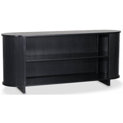 Nova lav reol i sortbejdset eg med trælameller + Møbelfødder - 5439 DKK ...